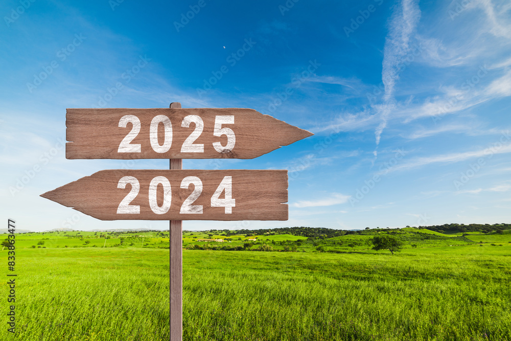 An image with a signpost pointing in two different directions in German ...