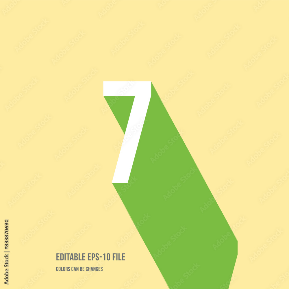 Vetor de 3d shadow digit, number or digit 7, Isometric font display ...