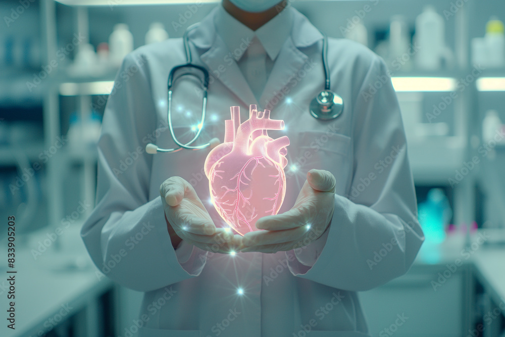 World heart day. Doctor hands holding healthy heart organ anatomy ...