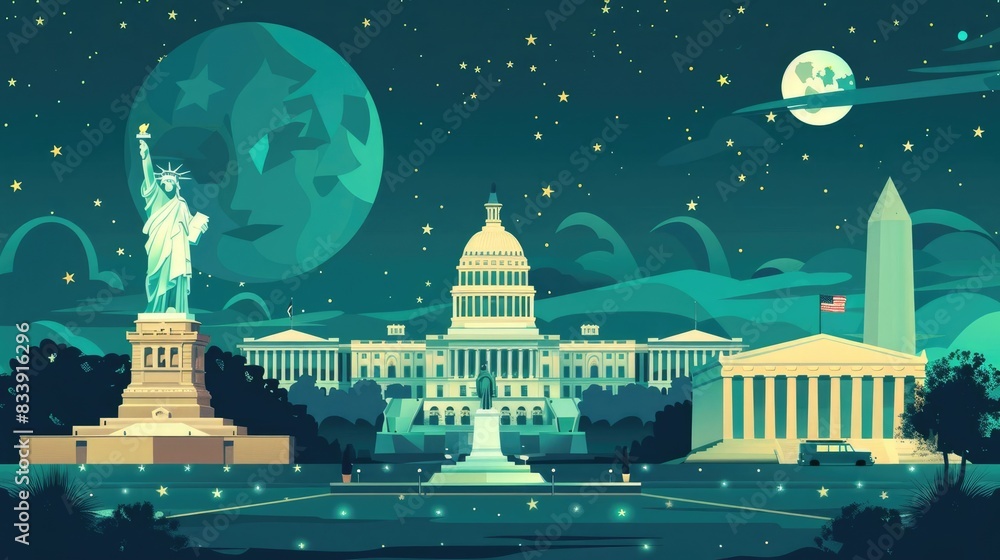 Historic LandmarksIconic American landmarks like the Statue of Liberty ...