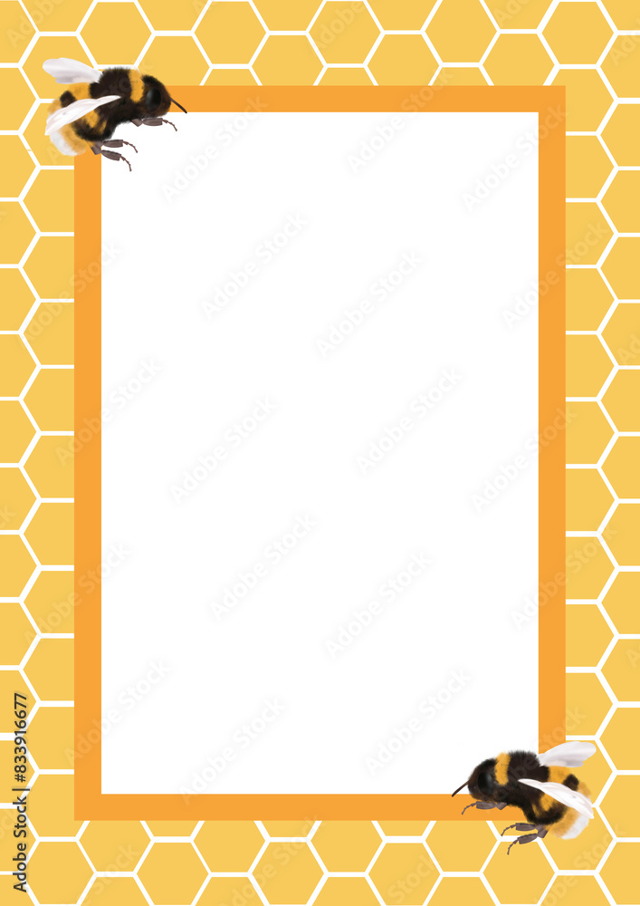 Bumble bee and honeycomb letter writing notebook paper Stock ...