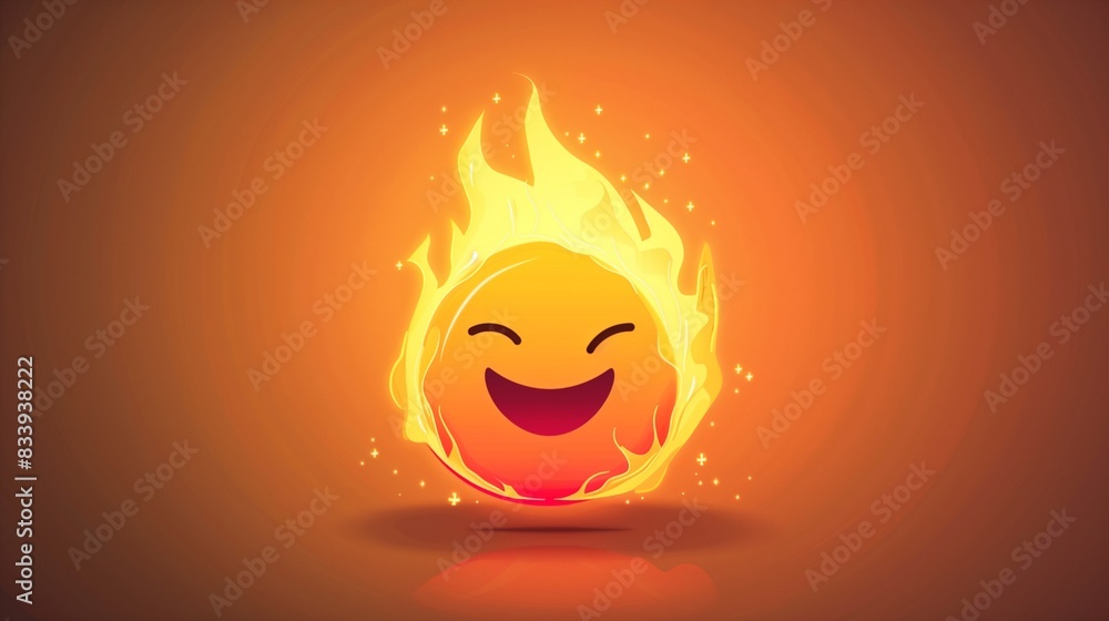 Minimalist fire emoji wallpaper with bold colors and clean abstract ...