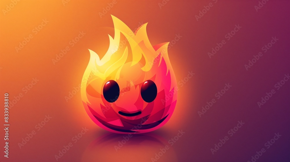 Minimalist fire emoji wallpaper with bold colors and clean abstract ...