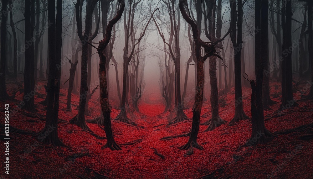 abstract scary bloody forest background red blood texture horror ...