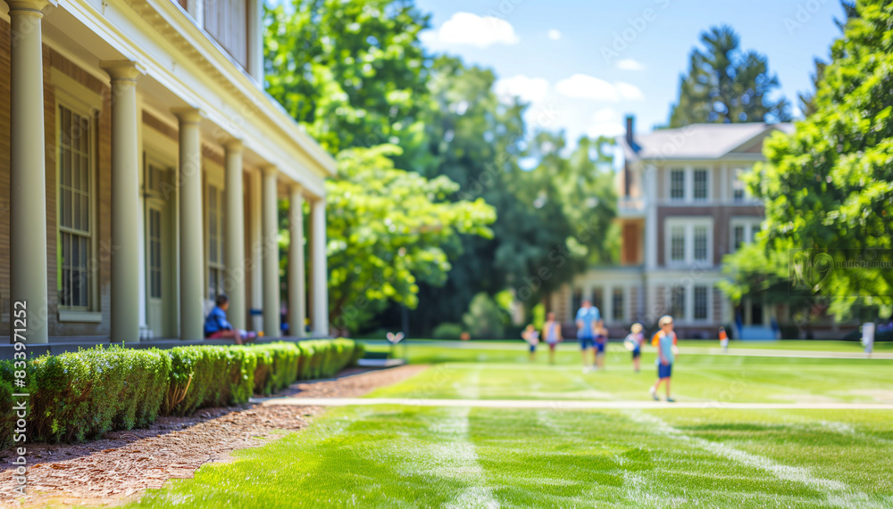 a detailed image of a historic school building with a well-maintained ...