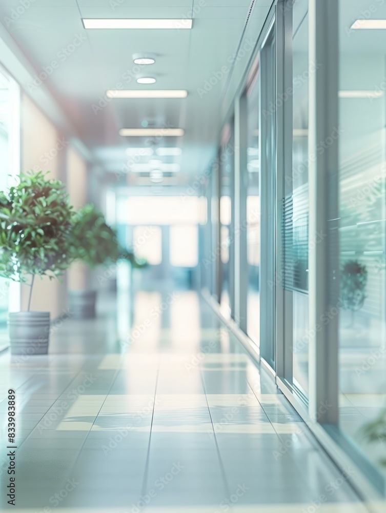 Nice modern office with beautiful long office corridor with and ...