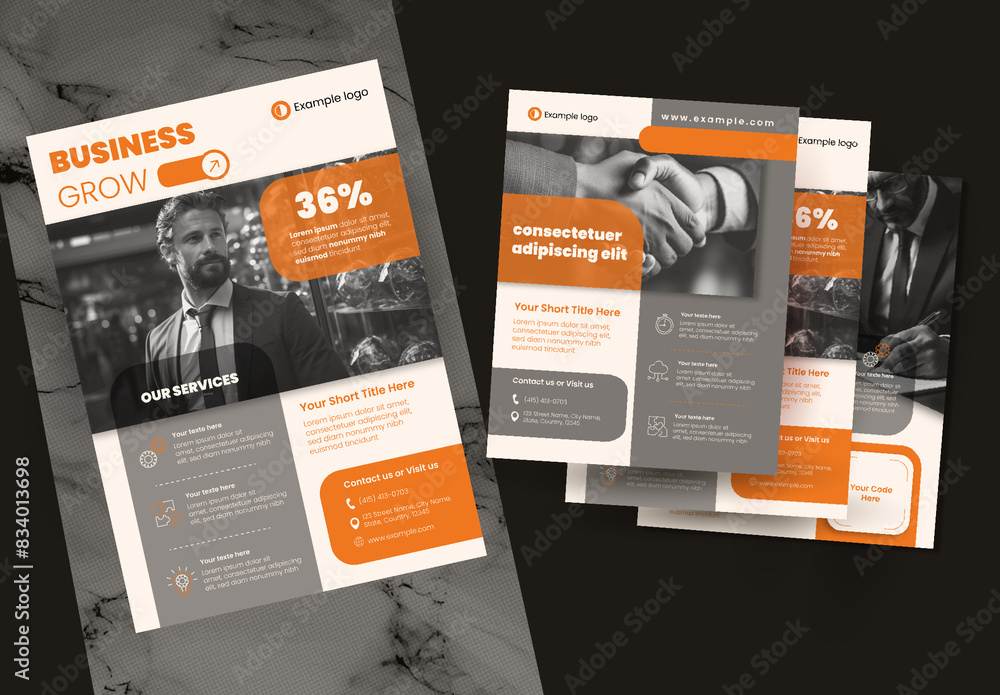 Orange And Gray Modern Corporate Business Brochure Template Stock ...