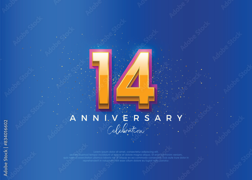 Simple and modern design for the 14th anniversary celebration. with an ...
