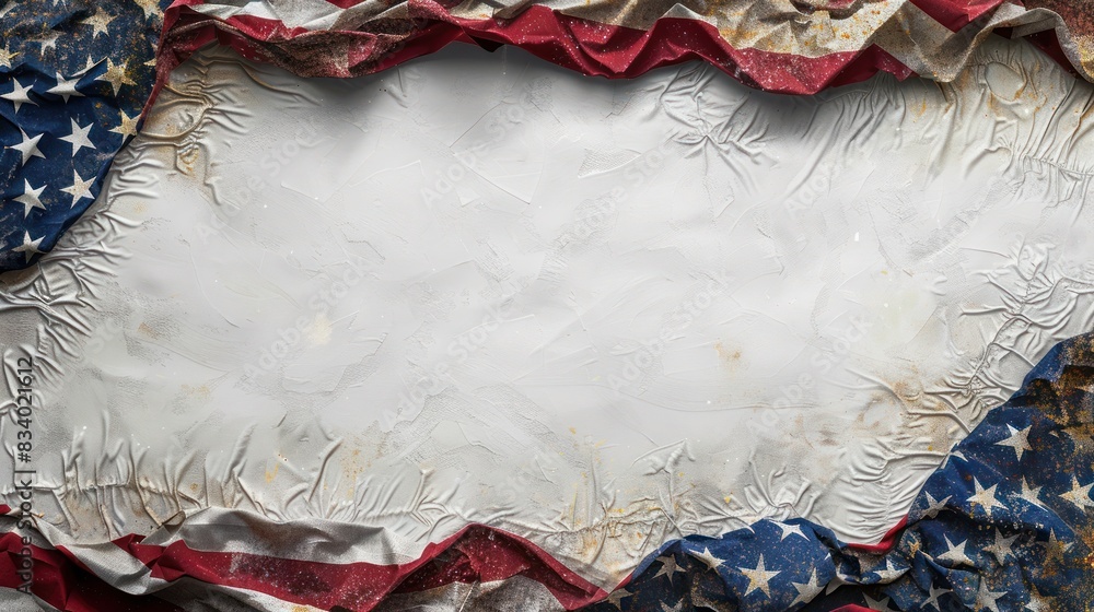 Vintage American flag frame with a blank center space, ideal for ...