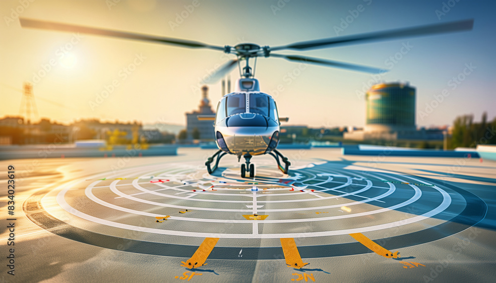 a detailed image of a hospital's helipad area with clear markings and ...