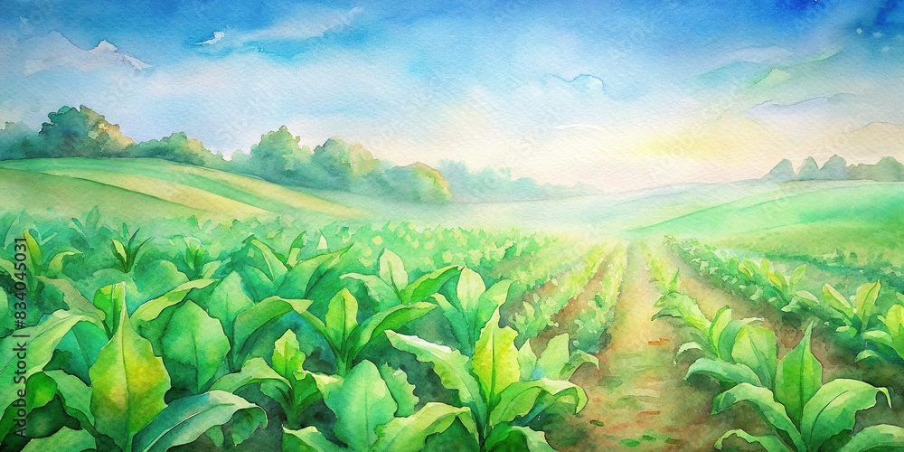 Vibrant green biofuel crops in a field , biofuel, sustainable ...