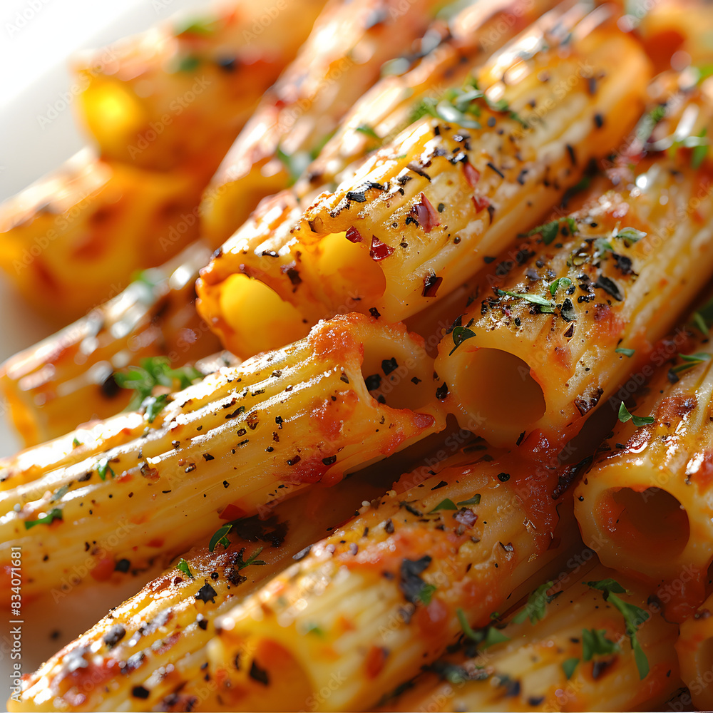 Piatto di rigatoni alla gricia, tipica ricetta di pasta della cucina ...