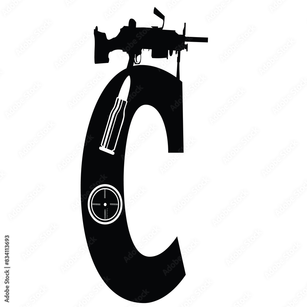 Gun Alphabet Font Letters Svg, Second Amendment Dad Rifle, 2nd ...