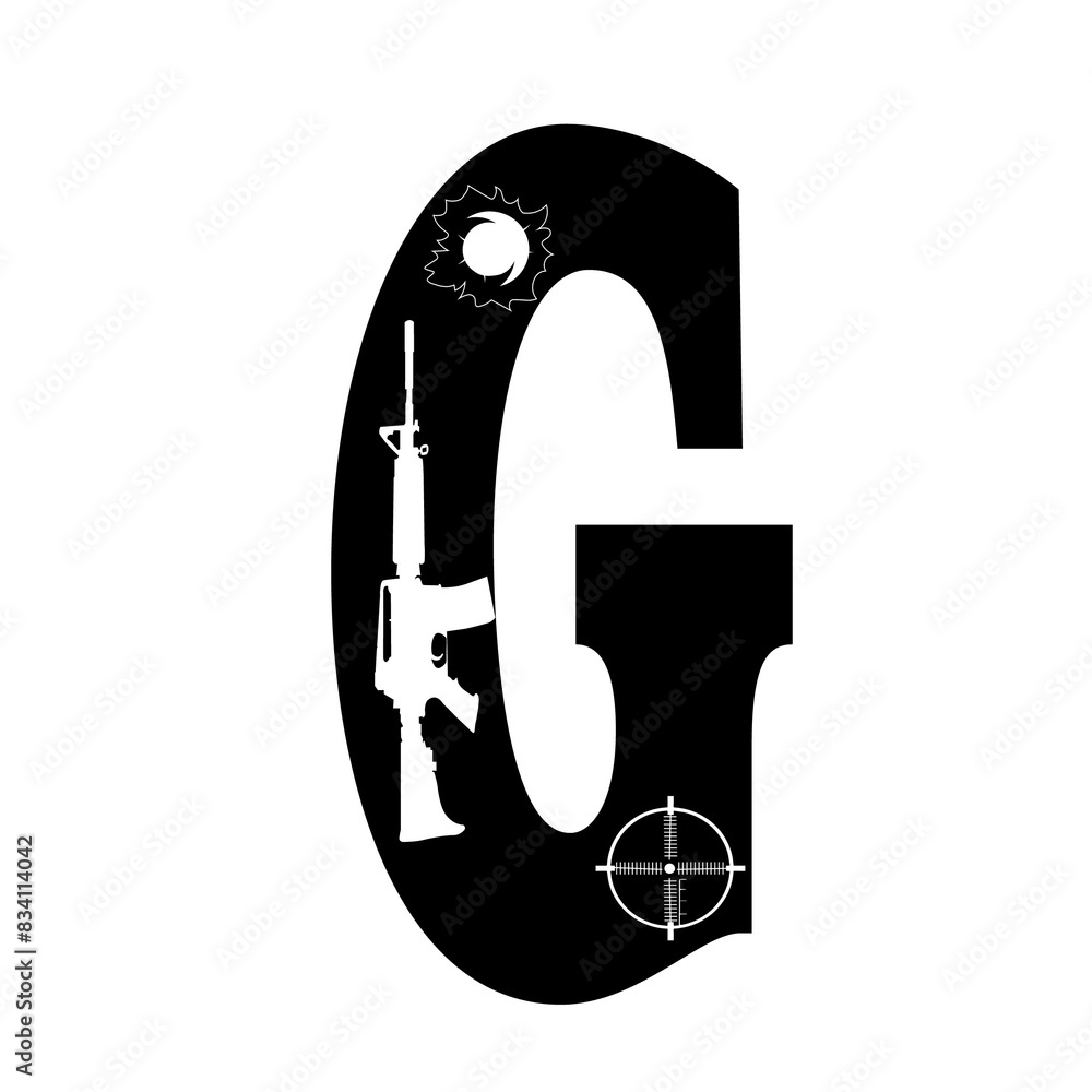 Gun Alphabet Font Letters Svg, Second Amendment Dad Rifle, 2nd Amendment Svg, Dad Svg, Army Svg ...