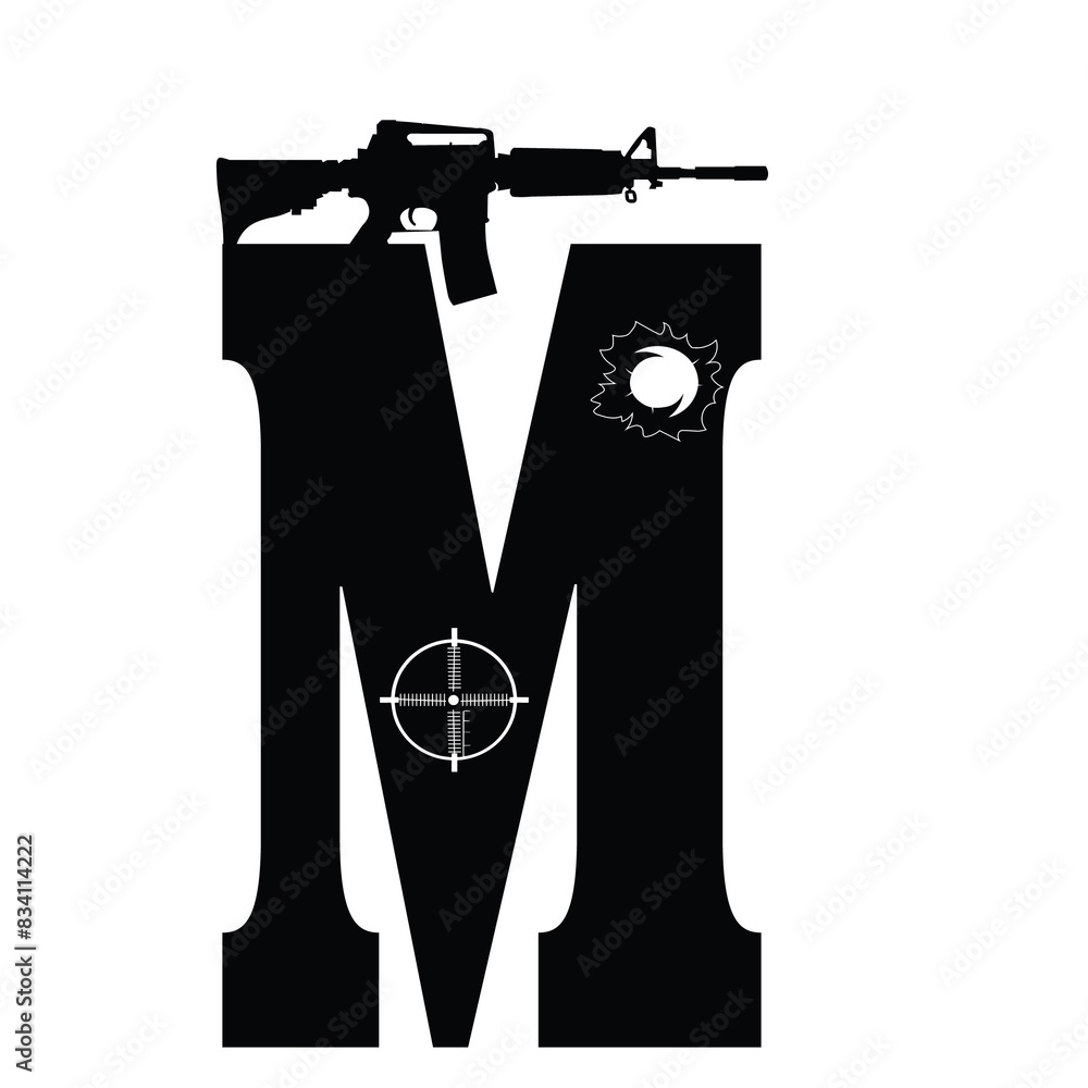 Gun Alphabet Font Letters Svg, Second Amendment Dad Rifle, 2nd ...