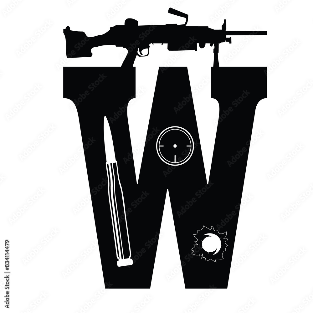 Gun Alphabet Font Letters Svg, Second Amendment Dad Rifle, 2nd ...