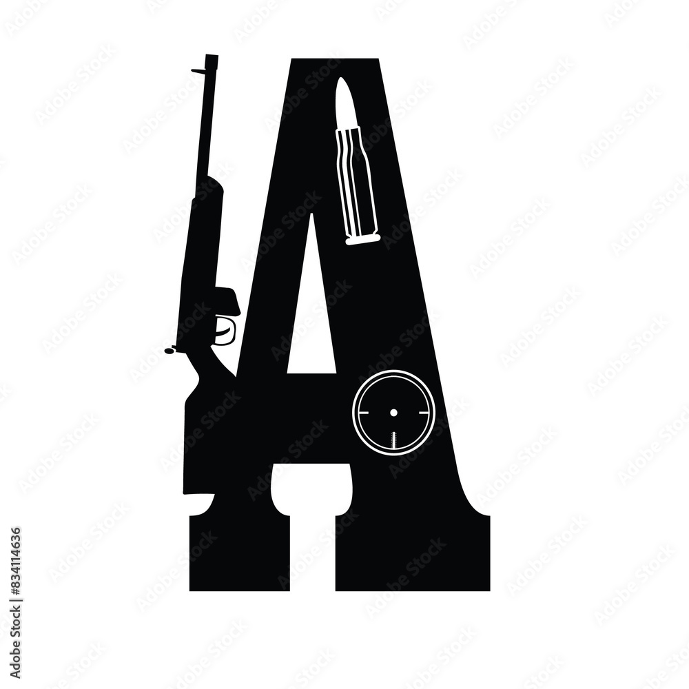 Gun Alphabet Font Letters Svg, Second Amendment Dad Rifle, 2nd ...