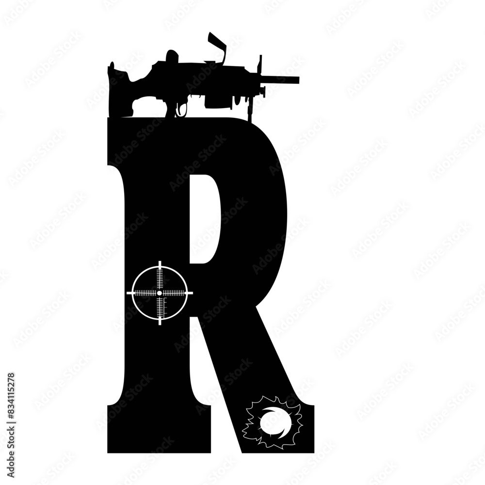 Gun Alphabet Font Letters Svg, Second Amendment Dad Rifle, 2nd ...