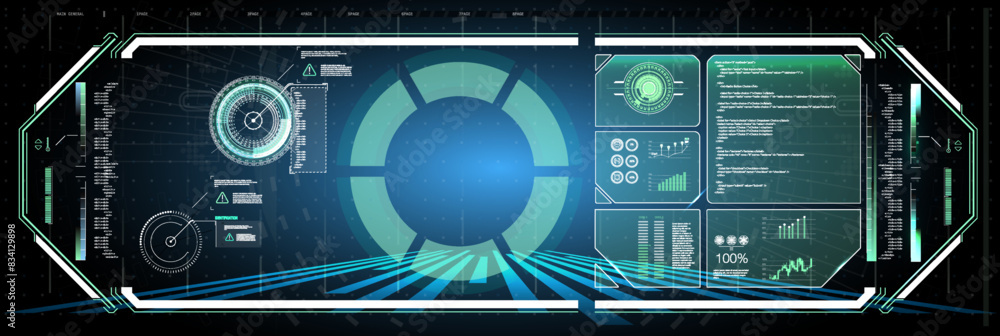 Futuristic Vector HUD Interface Screen Design. Digital callouts titles ...