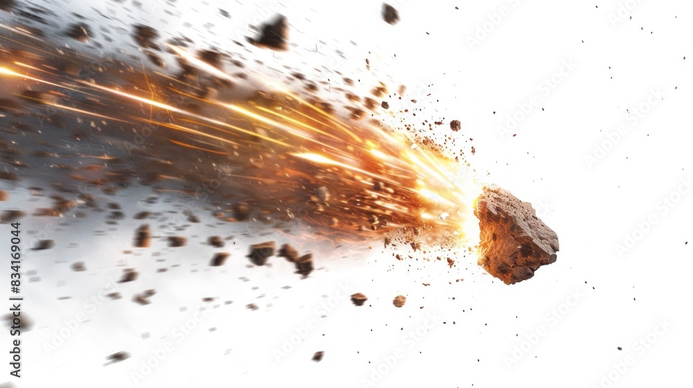 meteorite with remains on white background in high resolution Stock ...