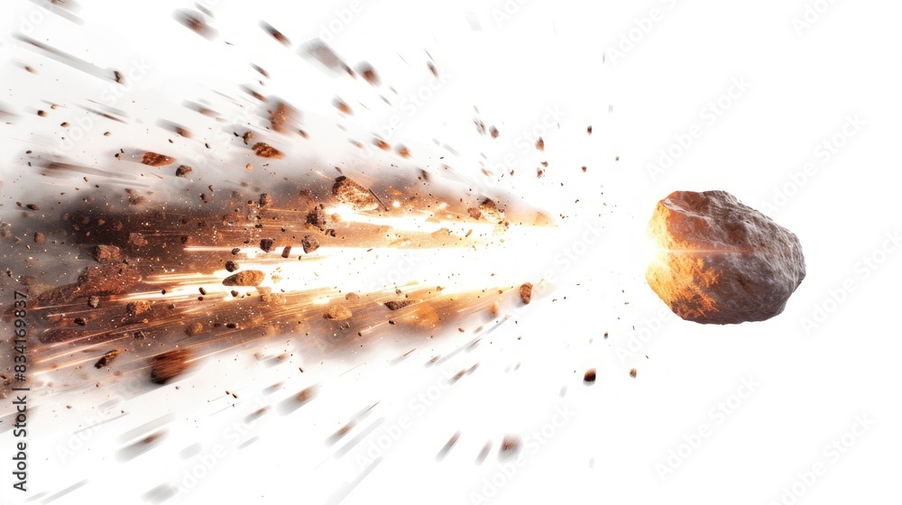 meteorite with remains on white background in high resolution Stock ...