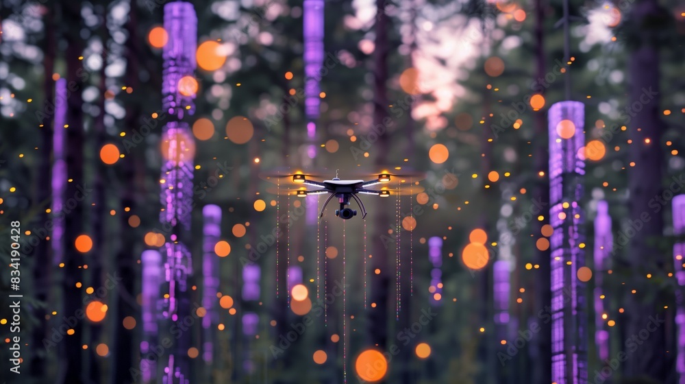 Drones equipped with advanced sensors are used in precision forestry ...