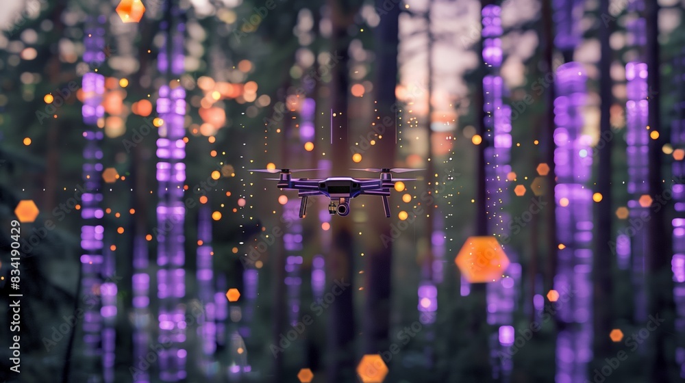 Drones equipped with advanced sensors are used in precision forestry ...