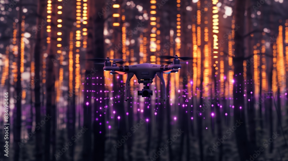 Drones equipped with advanced sensors are used in precision forestry ...