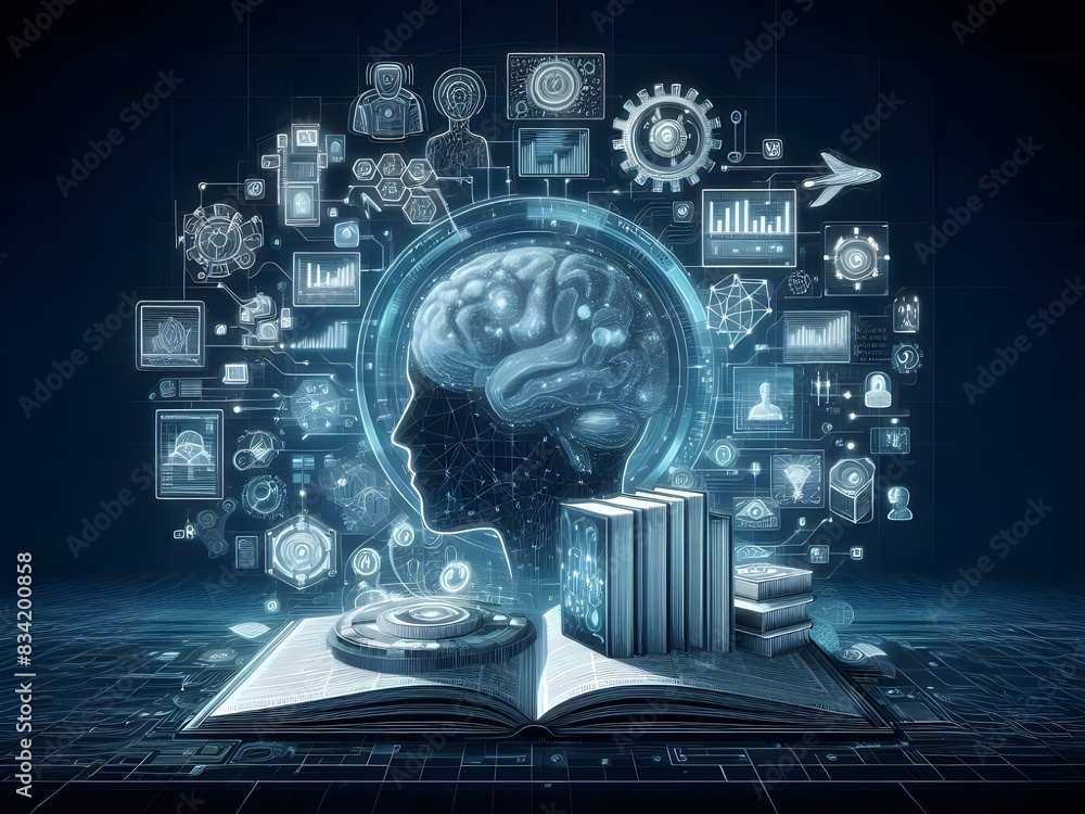 Futuristic background : digital network connection for data script based technological processes ...