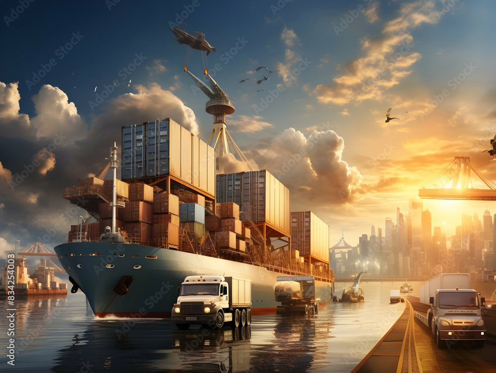 Global business logistics import export and container cargo freight ...
