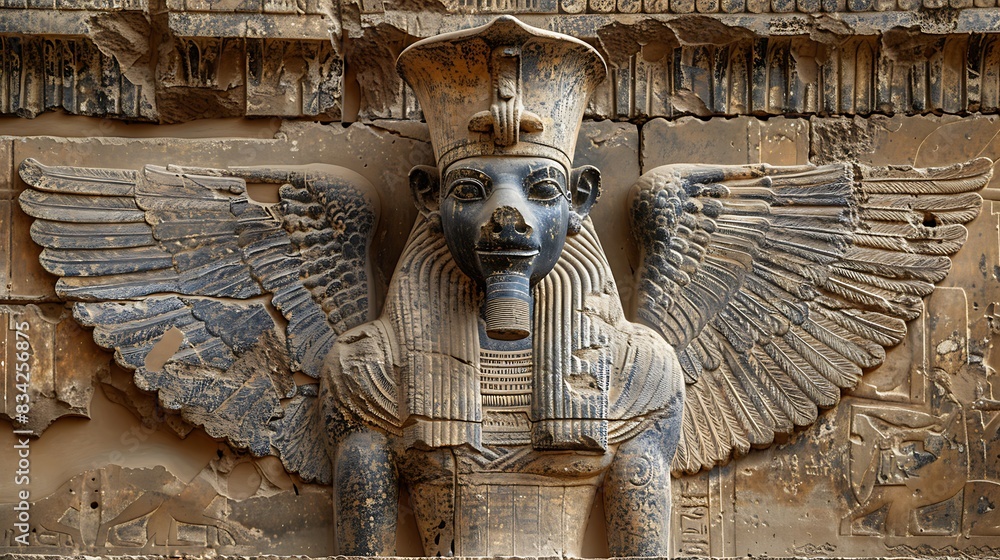 Picture Assyrian capital of Nineveh adorned with the winged bulls and ...