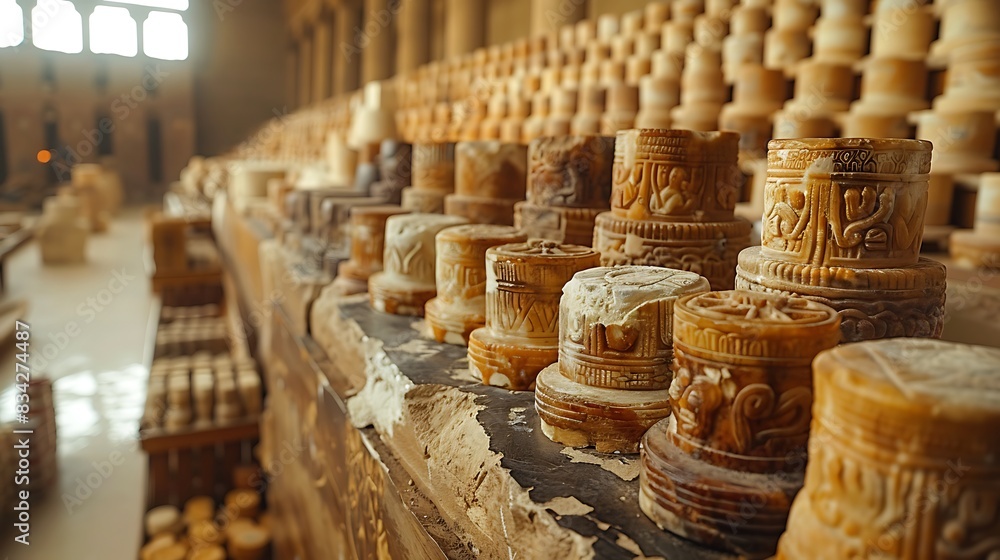 archaeological site of Mari with its royal palace adorned with cylinder ...