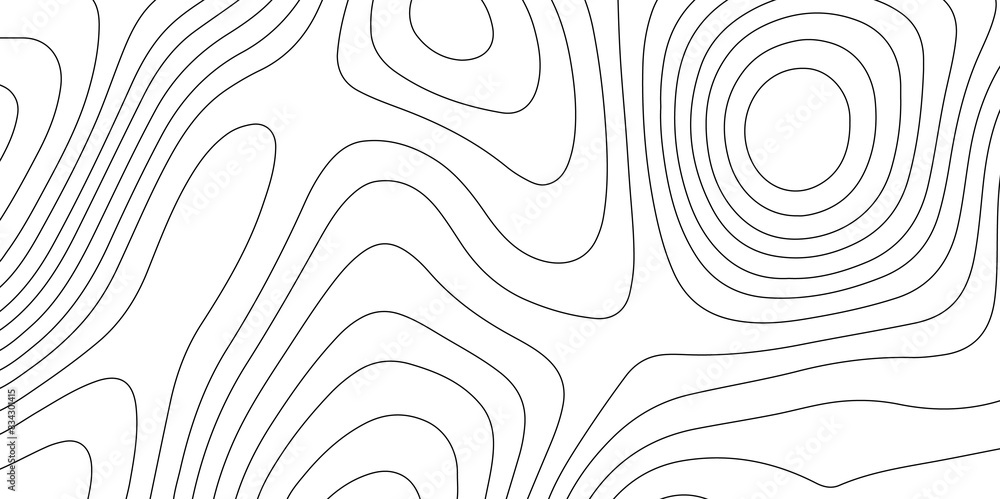 Topographic background for design black linear wave paper curved ...