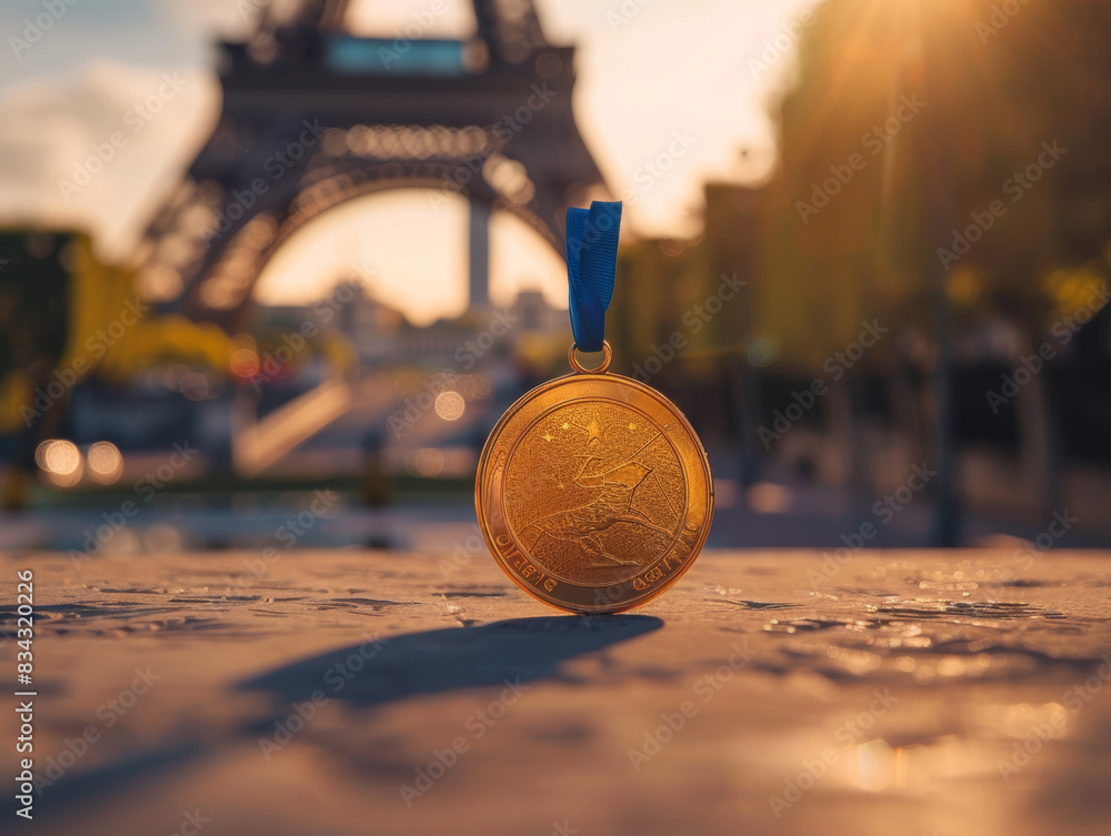 paris olympics games France 2024 ceremony medal running sports, blur ...