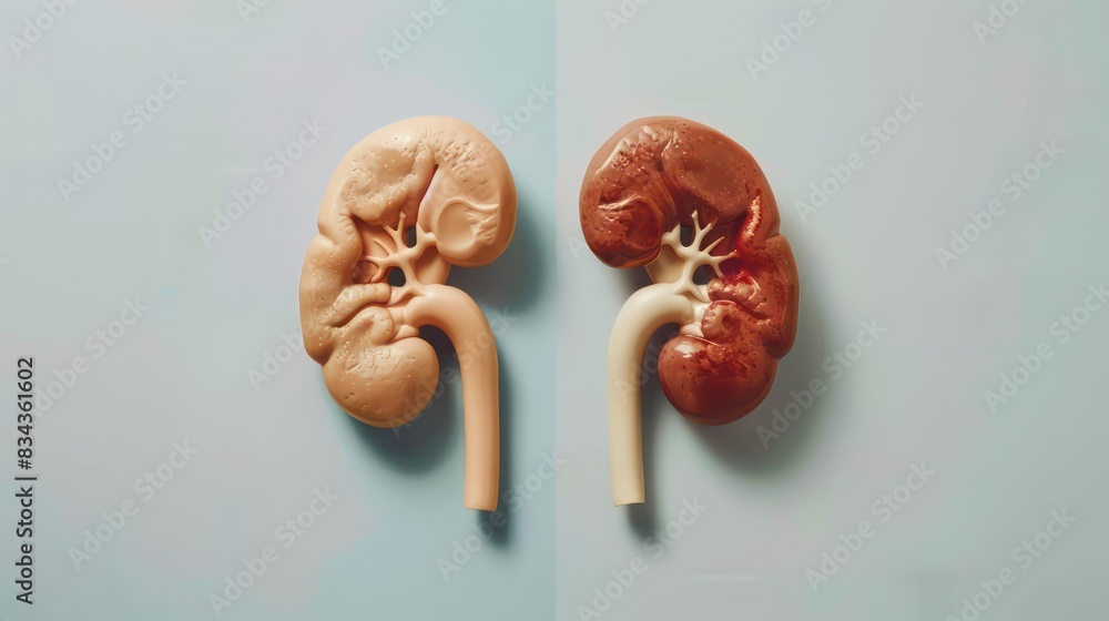 Kidney Disease Awareness: An image showing a comparison between a ...
