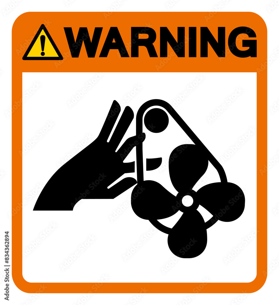 Warning Moving Belt and Fan Keep Away Symbol Sign, Vector Illustration ...