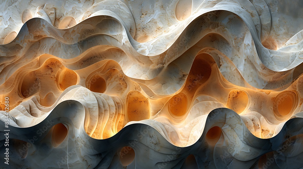 A detailed abstract of sandstone erosion, showcasing the layered and ...