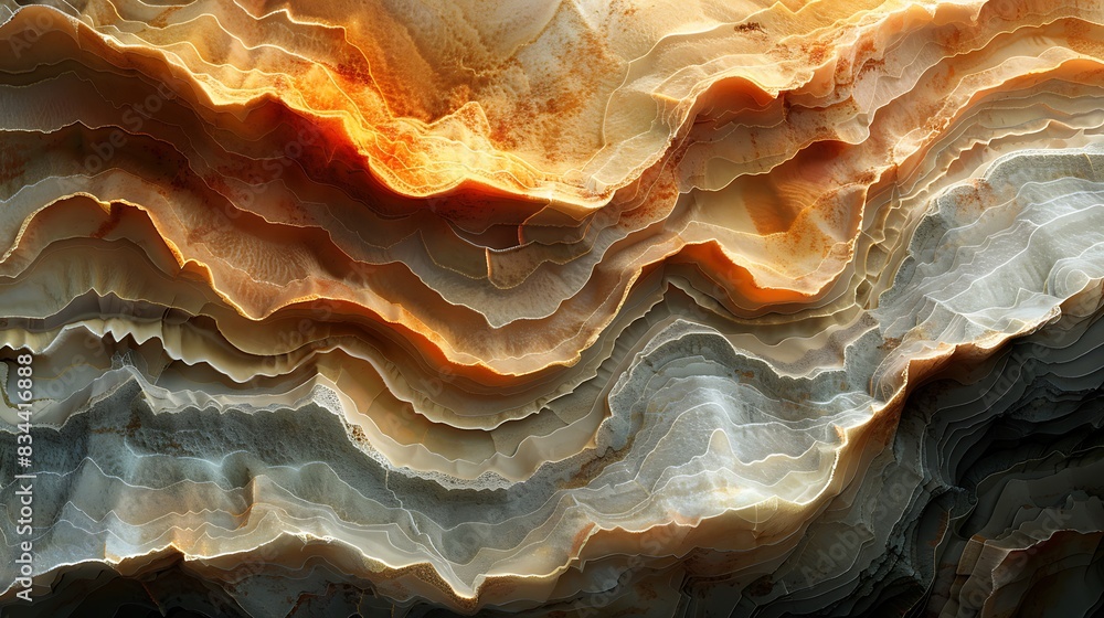 An abstract depiction of sandstone erosion, highlighting the layered ...