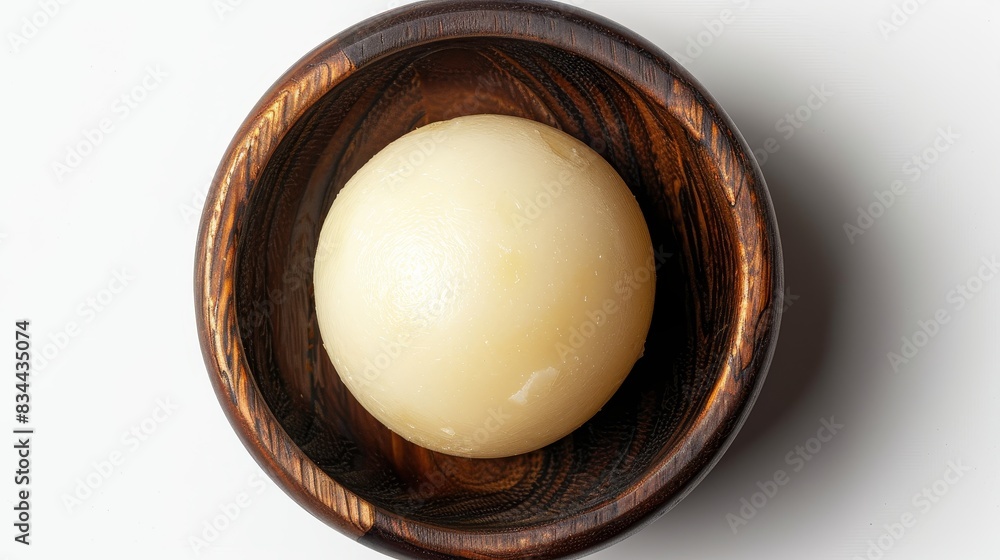 Top view of fufu from West Africa, alone on white background shows ...