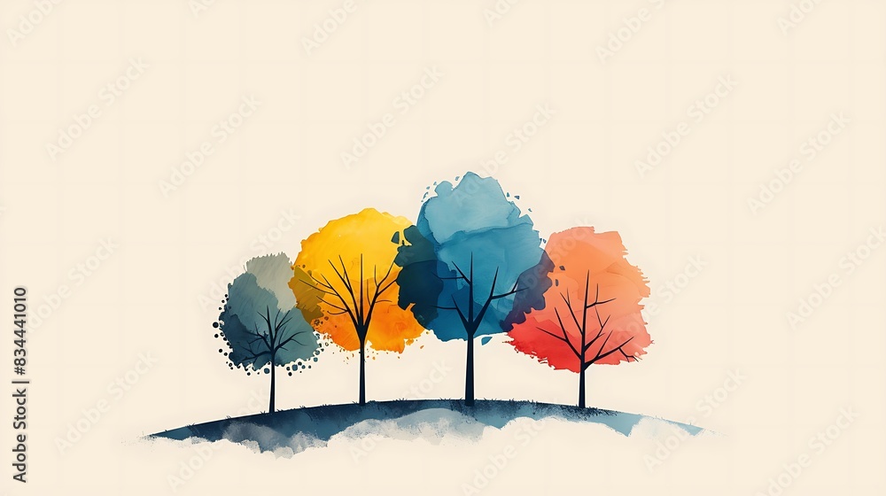 Minimalist Trees minimal background, Simple tree shapes, modern and ...