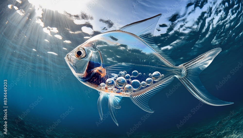 Translucent Symphony: Sea-Faring Creatures in Melted Bubbles" "Oceanic ...