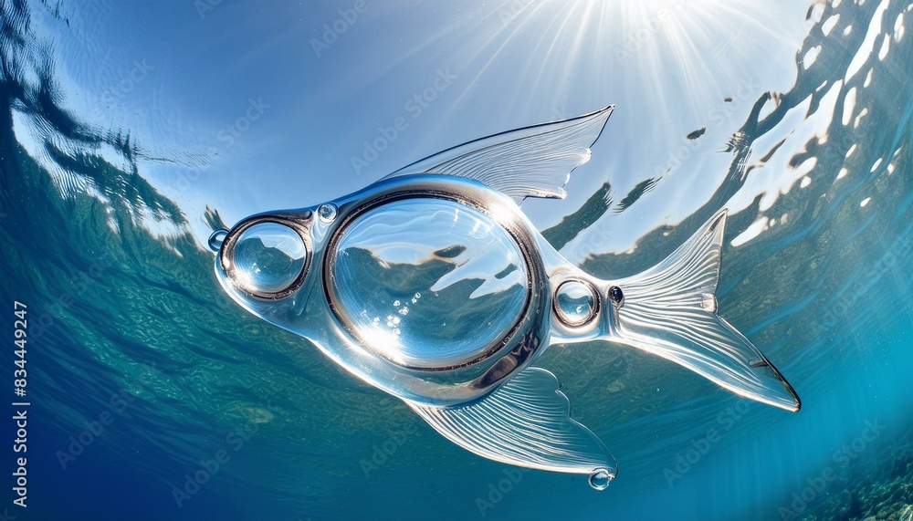 Translucent Symphony: Sea-Faring Creatures in Melted Bubbles" "Oceanic ...