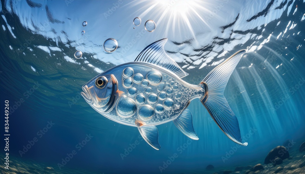 Translucent Symphony: Sea-Faring Creatures in Melted Bubbles" "Oceanic ...