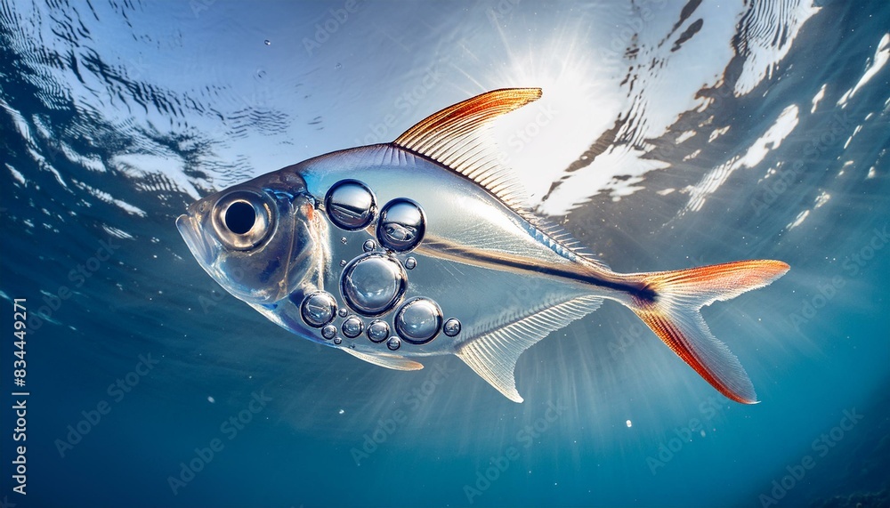 Translucent Symphony: Sea-Faring Creatures in Melted Bubbles" "Oceanic ...