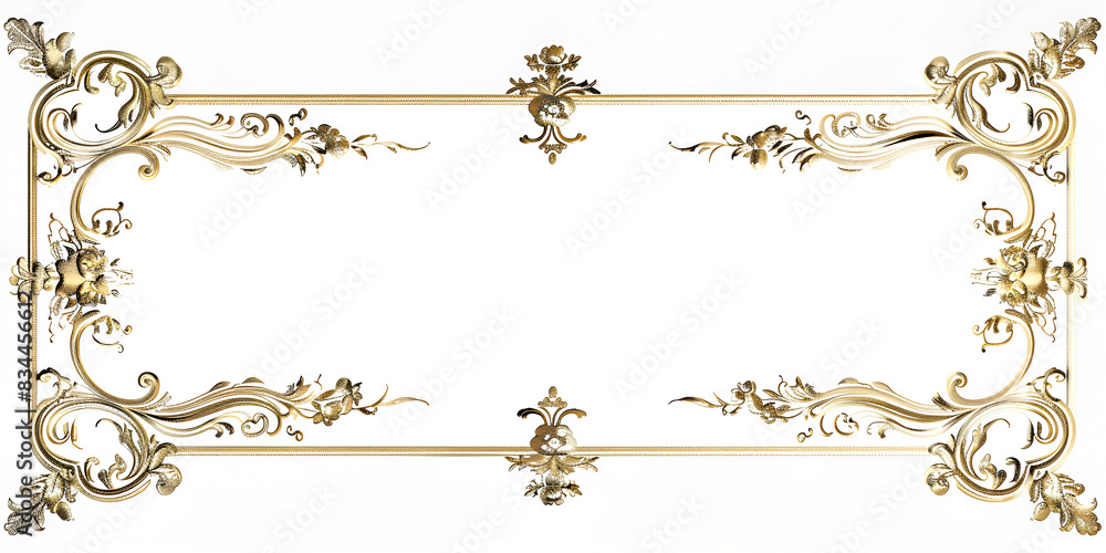 a decorative gold and white patterned border It consists of two thin ...