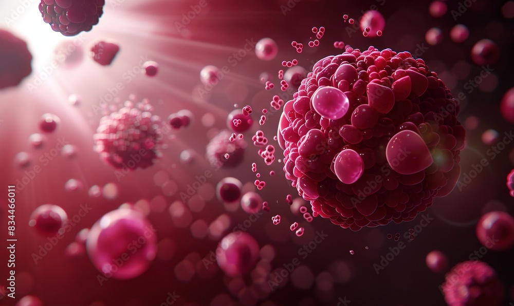 Tumor microenvironment concept with cancer cells, T-Cells ...