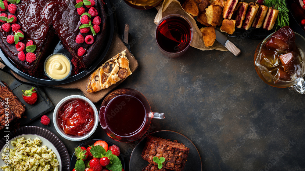 An arrangement of traditional Juneteenth foods like barbecue, red ...