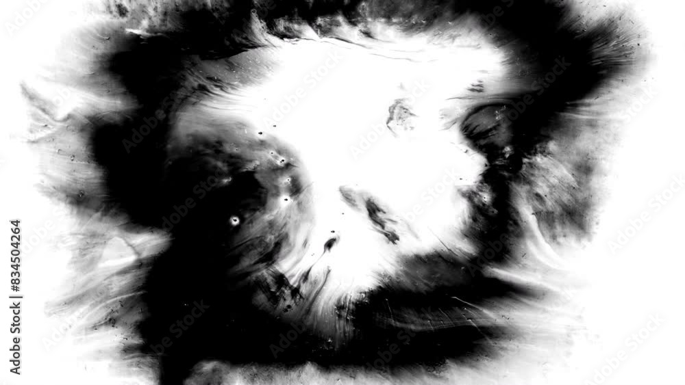 Black ink rorschach effect abstract background artistic flow splatter ...