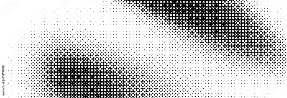 Bitmap grunge gradient texture. Black and white pixelated dither wave ...