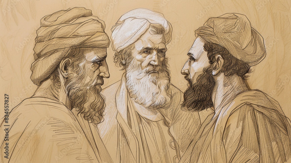 Biblical Illustration of Genesis 27: Jacob Deceiving Isaac to Receive ...